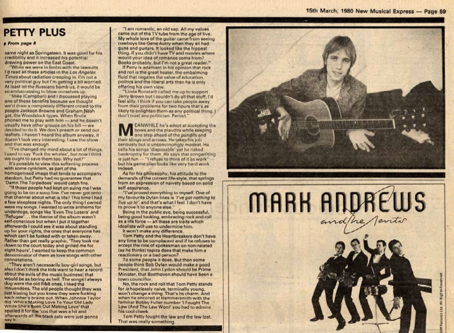 New Musical Express - March 15, 1980 - The Petty Archives